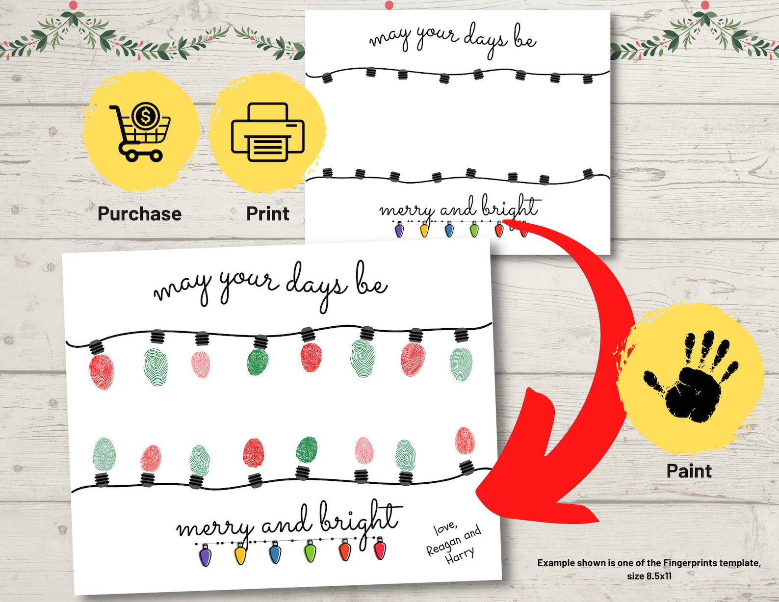 Christmas Handprint Craft, Christmas Handprint Art, Christmas Lights ...