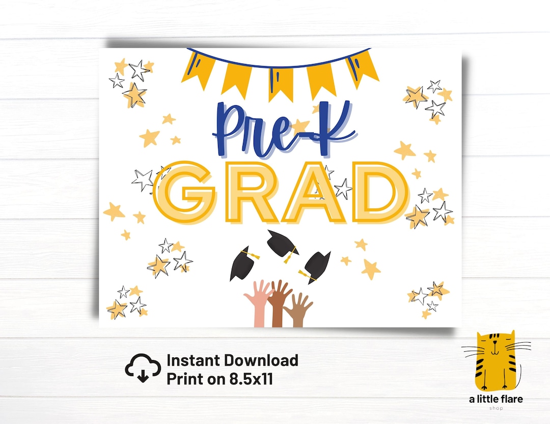 Pre K Grad Sign, Printable Graduation Sign, Graduation, Class of 2023 ...