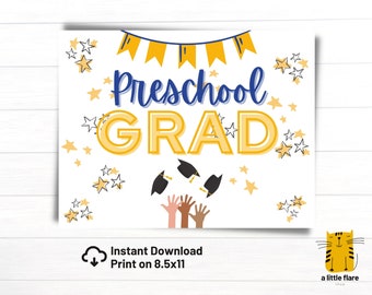 Unicorn Kindergarten Graduation Sign Printable Personalized Girl Last ...