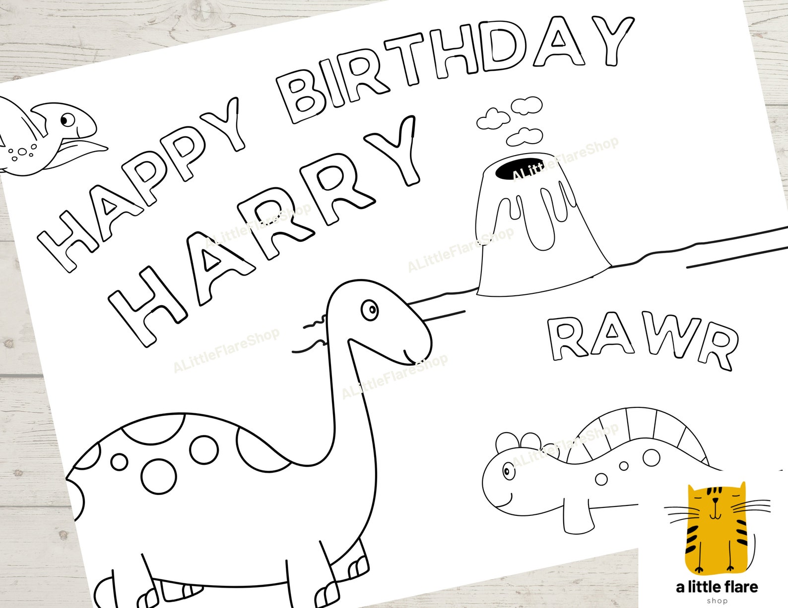 Dinosaur Coloring Page Birthday Party Favor Kids Party Activity Game - Etsy