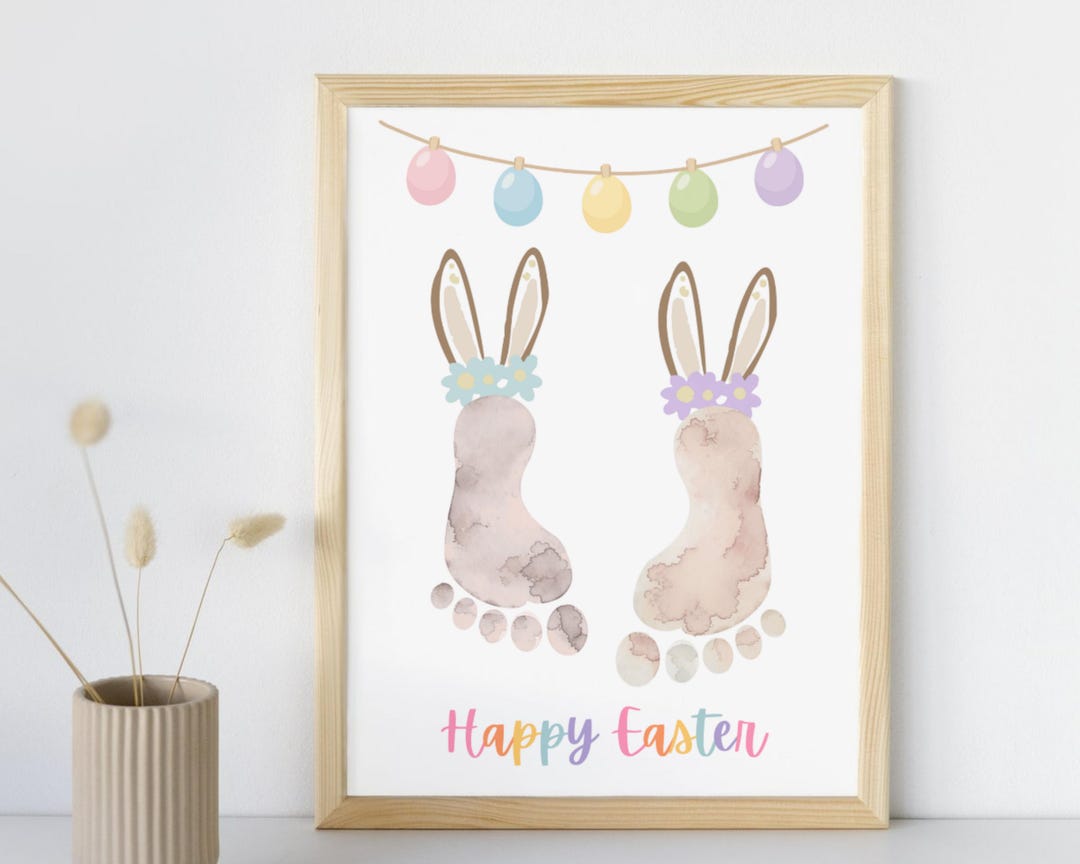 Easter Handprint Craft, Printable Keepsake for Kids, Hoppy Easter Bunny ...