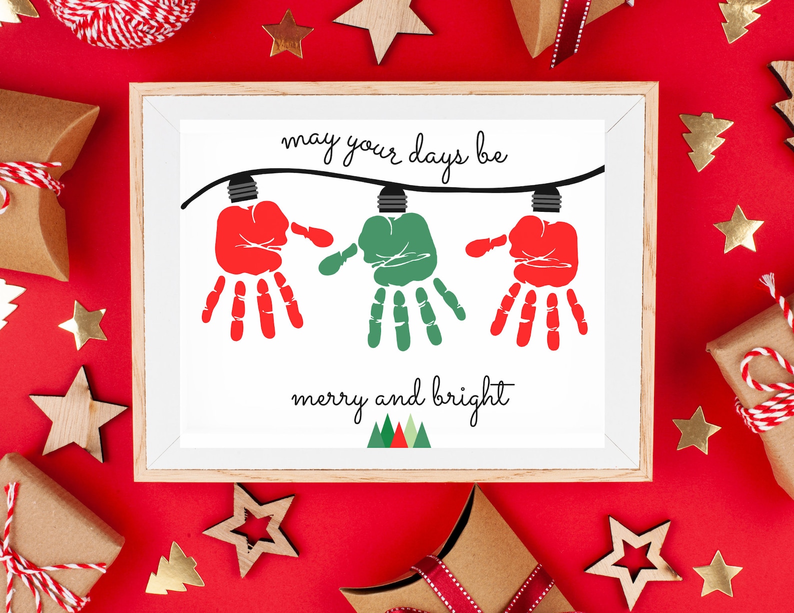 Christmas Handprint Craft, Christmas Handprint Art, Christmas Lights ...