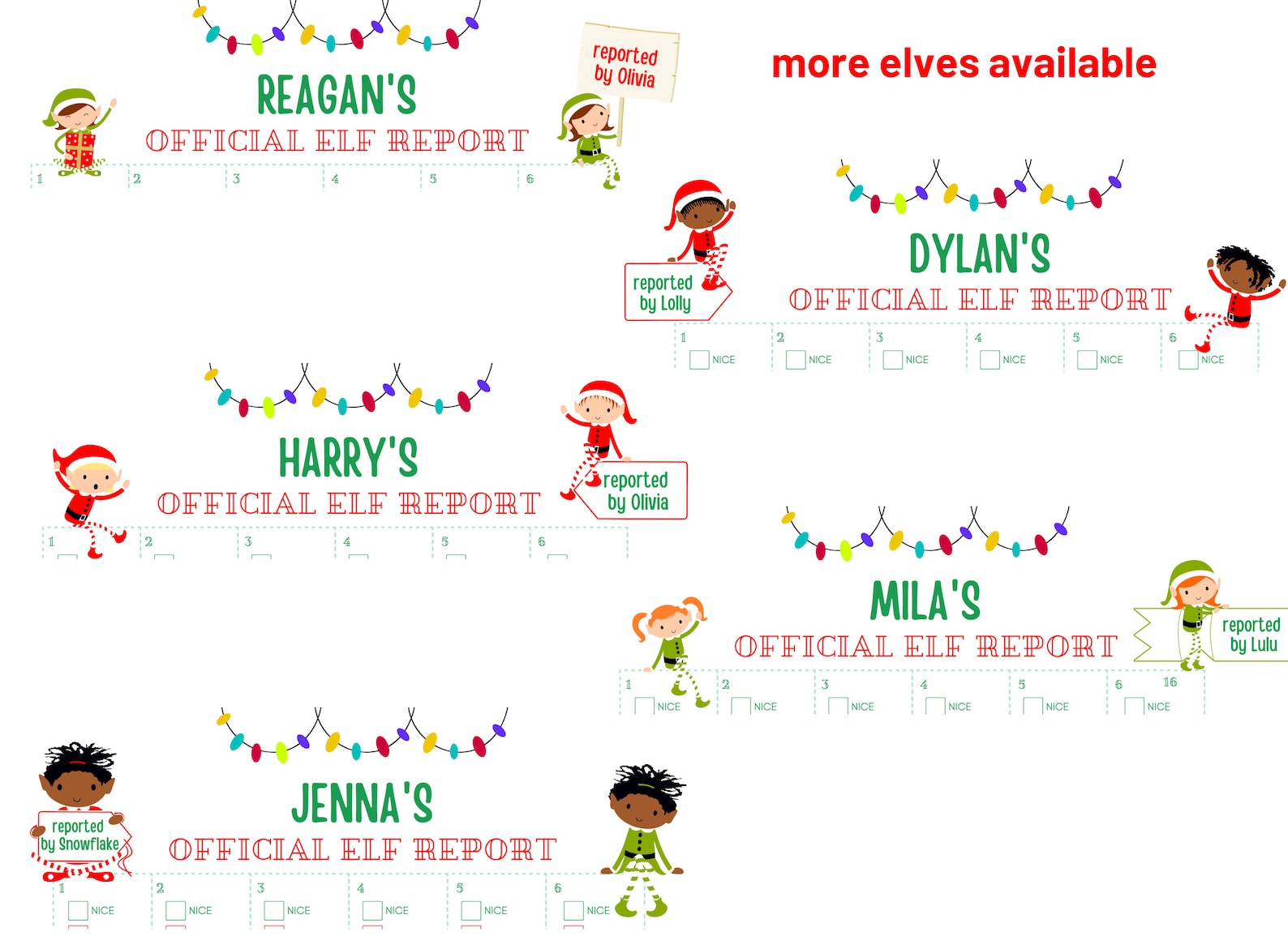 Elf Report Card Elf Official Report Custom Digital File - Etsy
