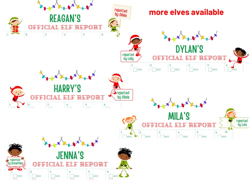 Elf Report Card Elf Official Report Custom Digital File - Etsy