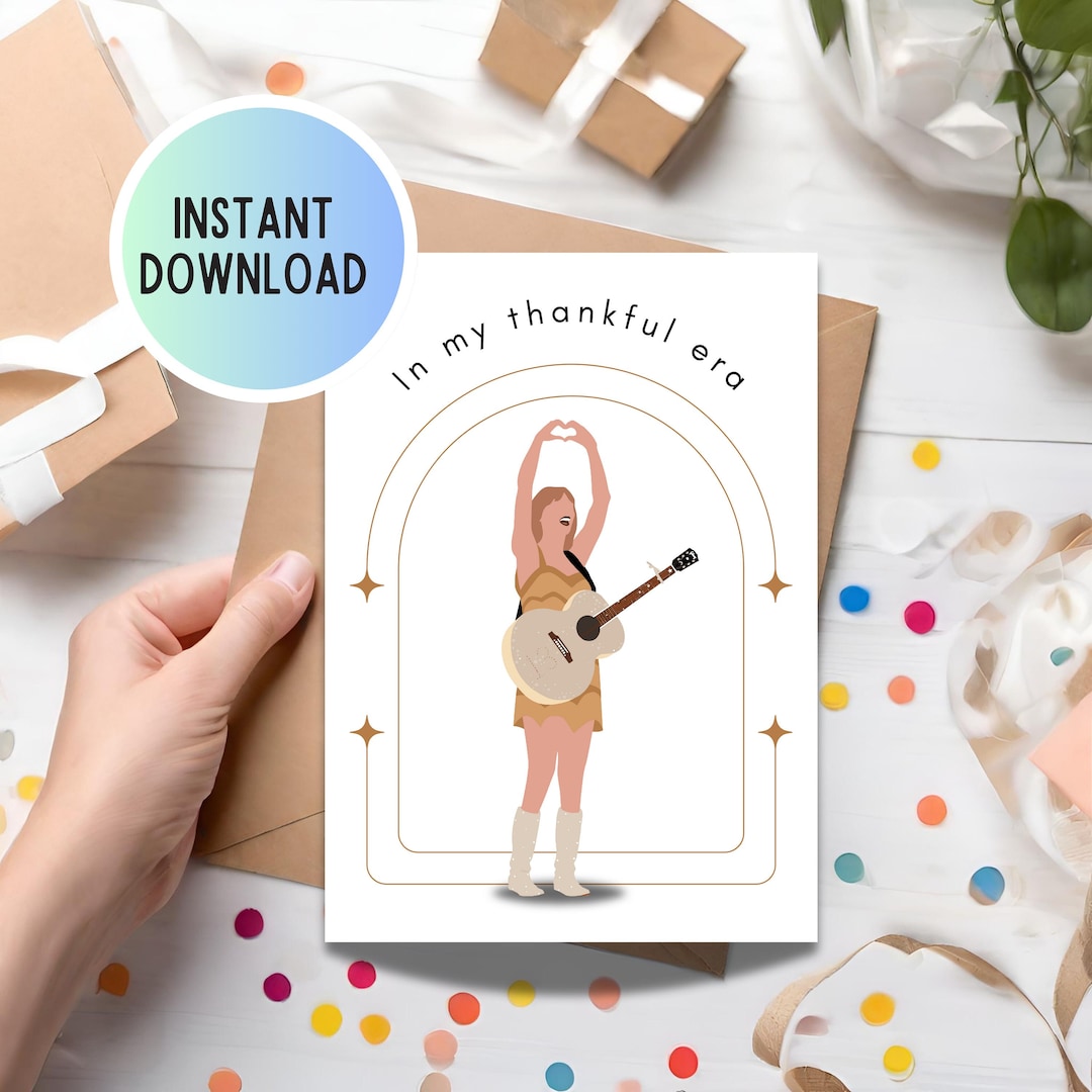 Taylor Swift Thank You Card, in My Thankful Era, Appreciation Gift ...