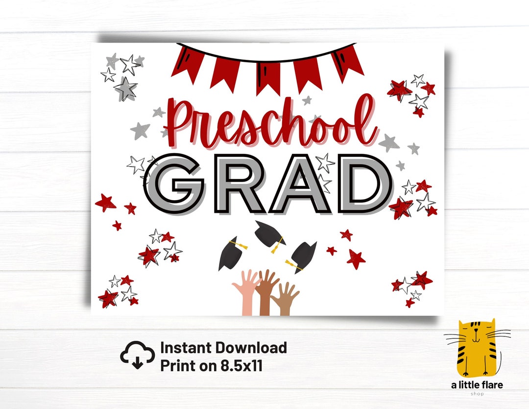 Preschool Grad Sign, Printable Graduation Sign, Graduation, Class of ...