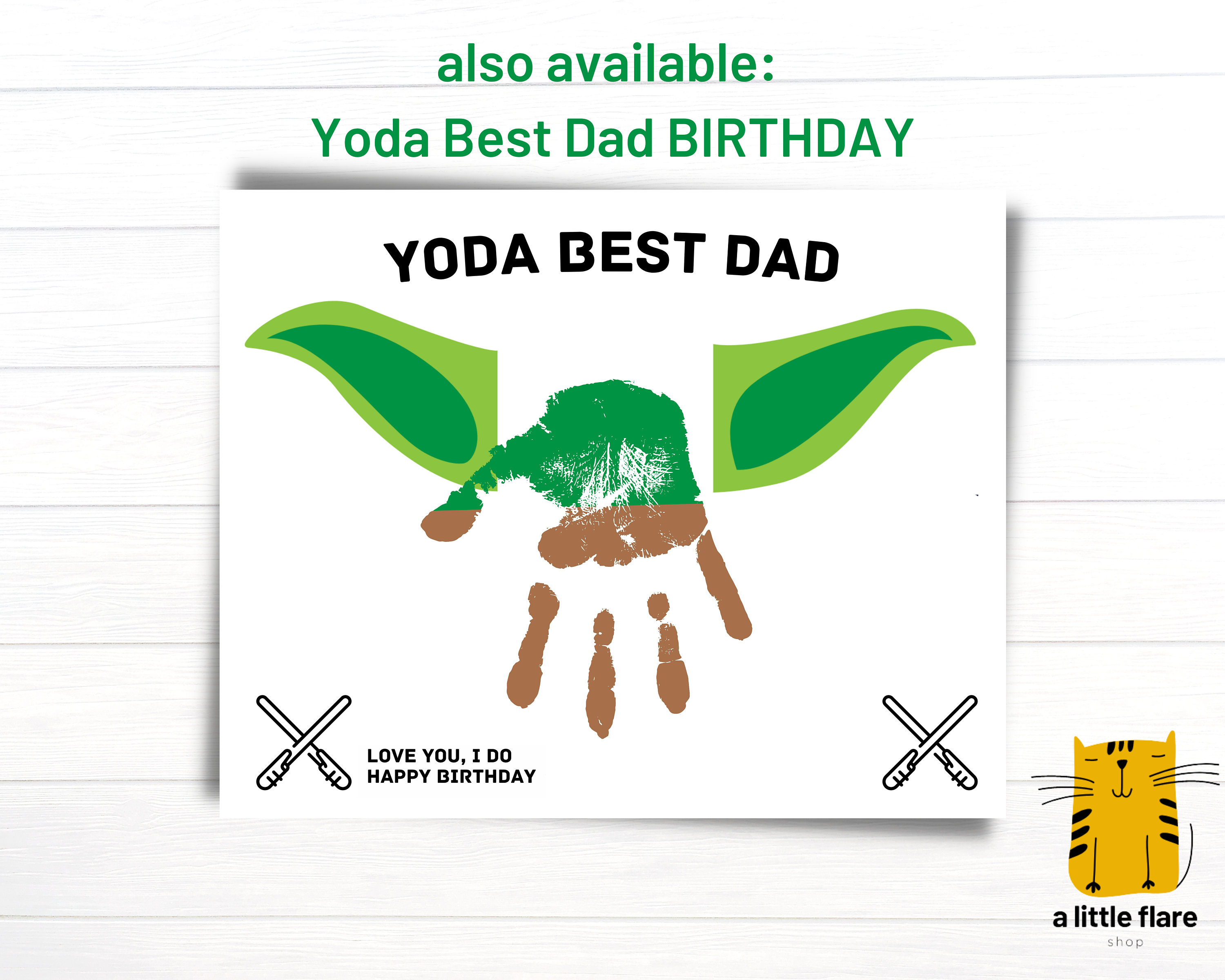 Fathers Day Handprint Craft Yoda Best Dad Dad Gift - Etsy
