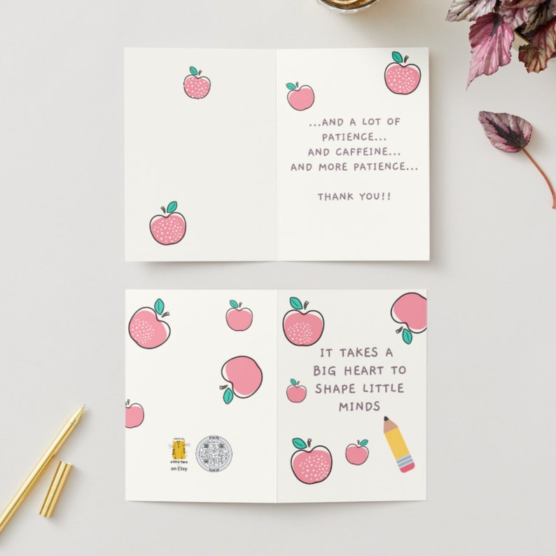Teacher Thank You Card, End of Year Card Printable, Teacher ...
