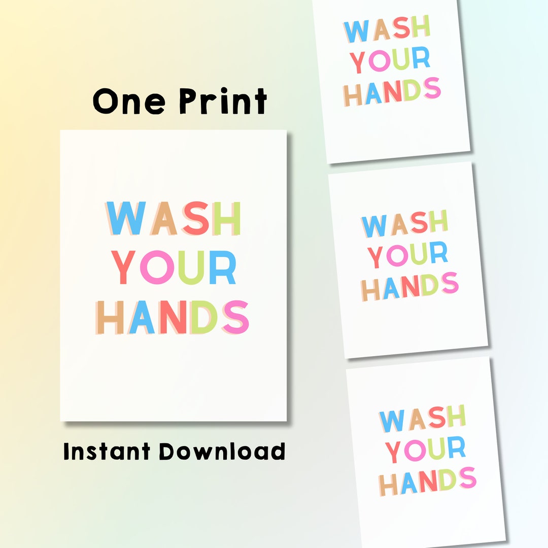 Classroom Decor, Wash Your Hands Sign, Back to School Digital Prints - Etsy