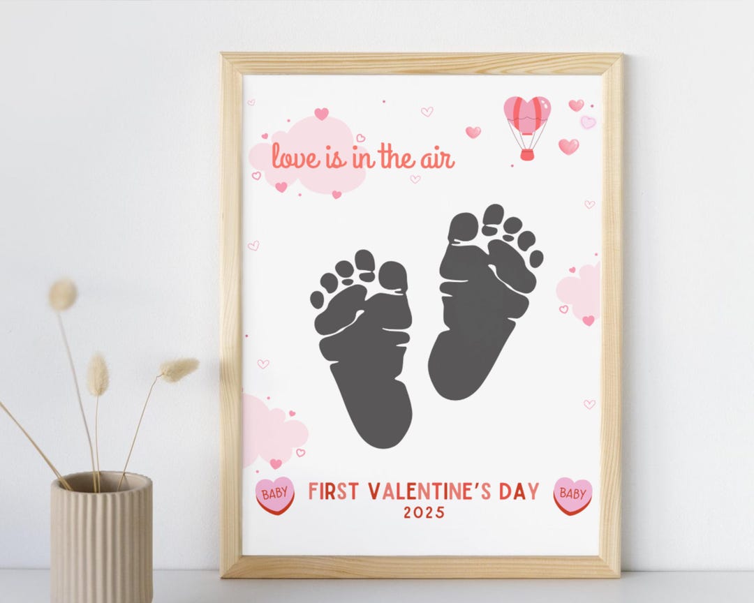 Valentine Handprint Art, Baby's First Valentines Day Keepsake ...