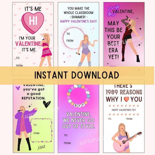 Taylor Swiftie Valentine Cards - Etsy