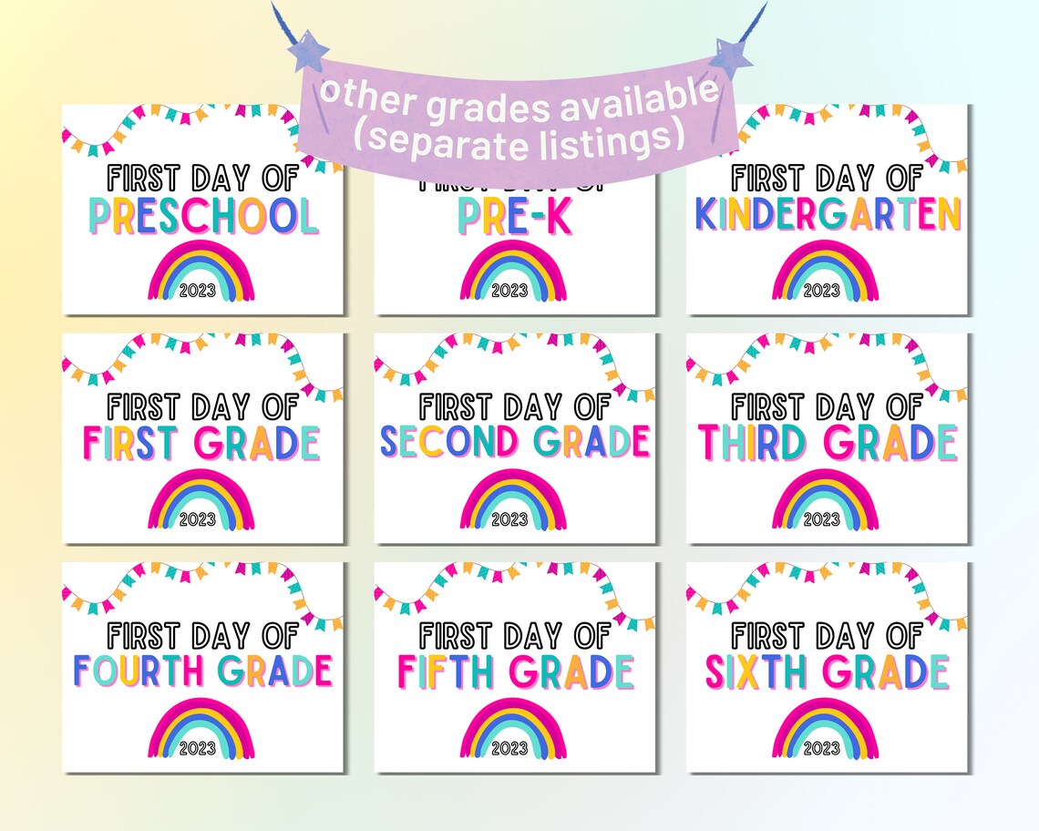 First Day of School Sign Printable, First Day of Third Grade, Teacher ...