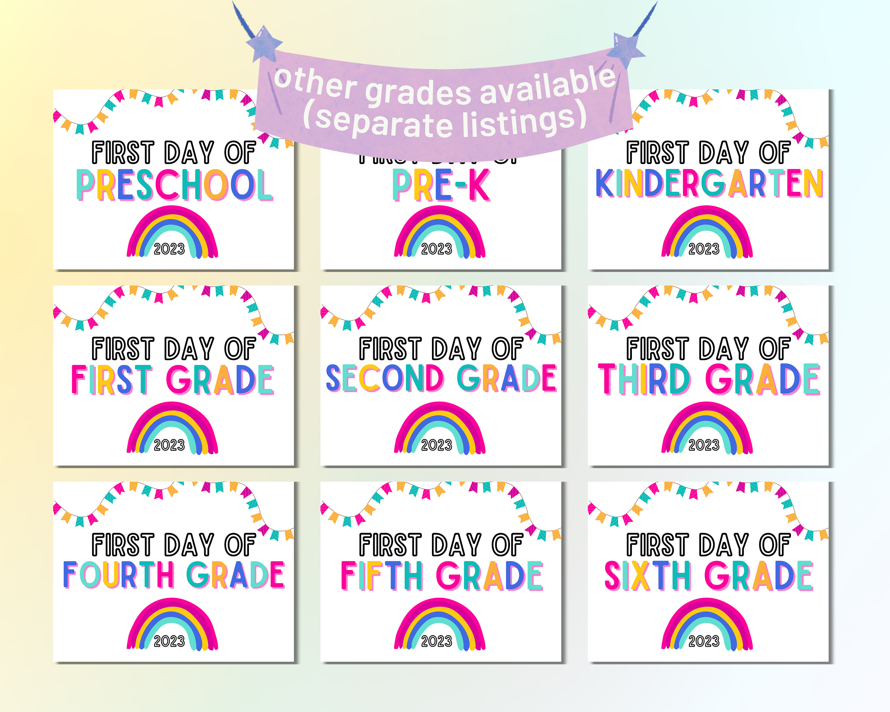 First Day of School Sign Printable, First Day of First Grade, First ...