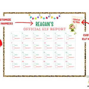 Elf Report Card, Elf Official Report, Custom Digital File, Christmas ...