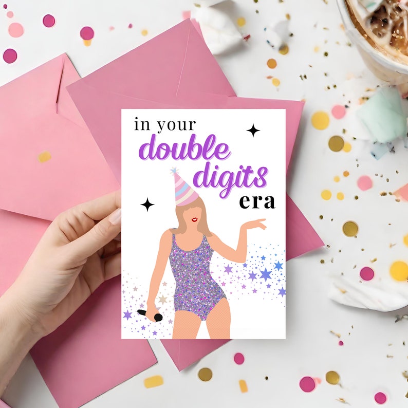 10th Birthday Card, Double Digits Birthday, in Your Double Digits Era ...