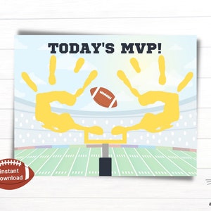 Football Handprint Craft, Handprint Art, Football Games, Fall Season ...