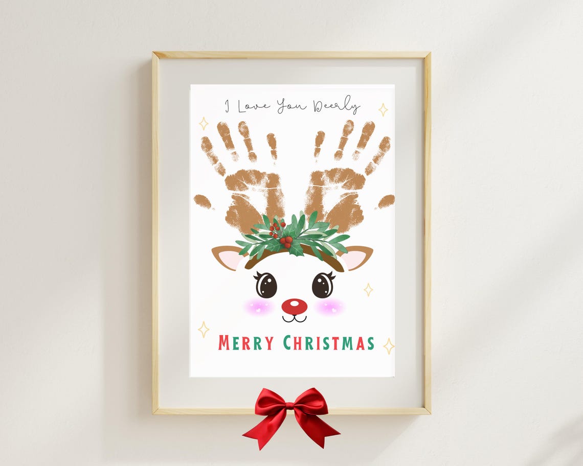 Christmas Handprint Craft, Christmas Handprint Art, Reindeer Prints Art ...