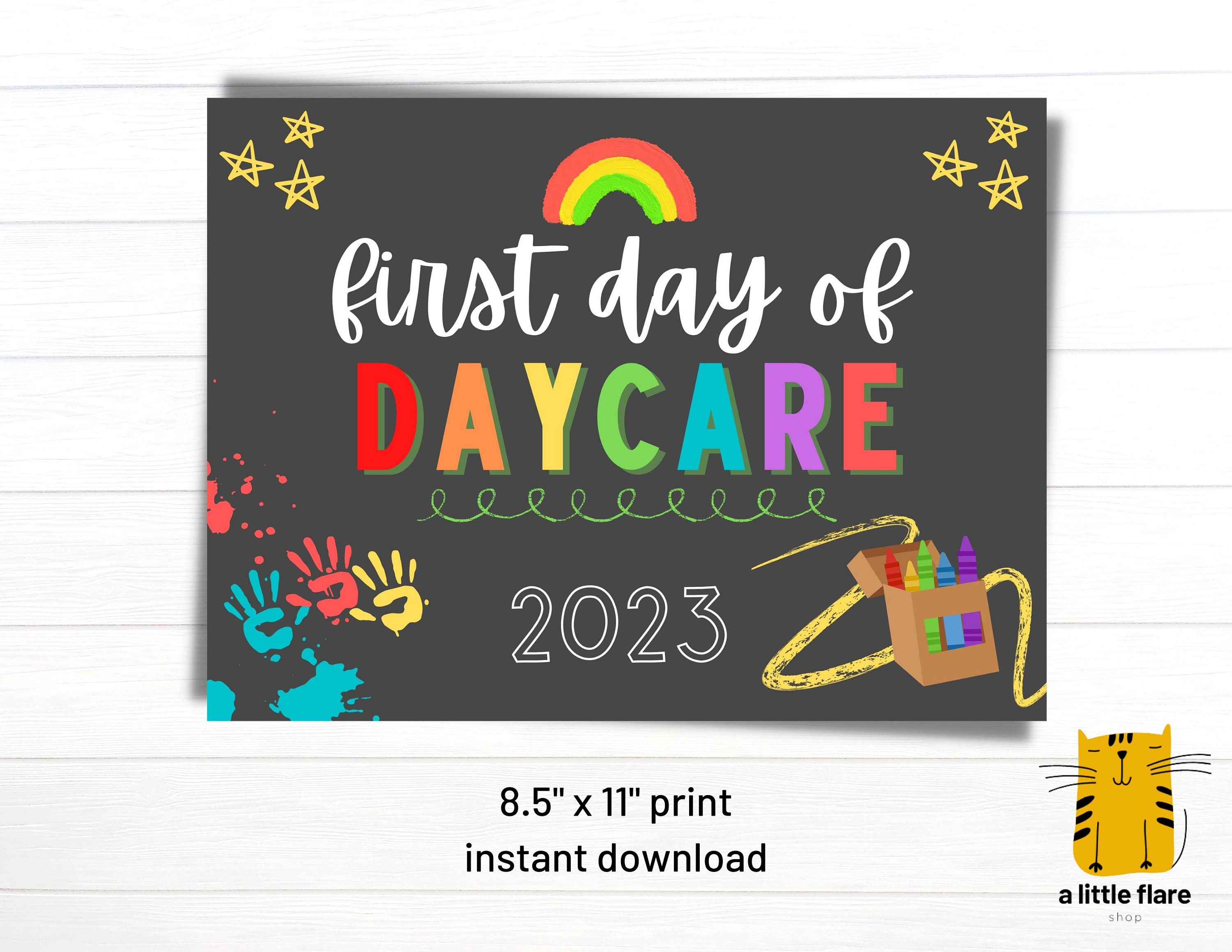 First Day of Daycare Sign Printable Daycare Sign Instant - Etsy