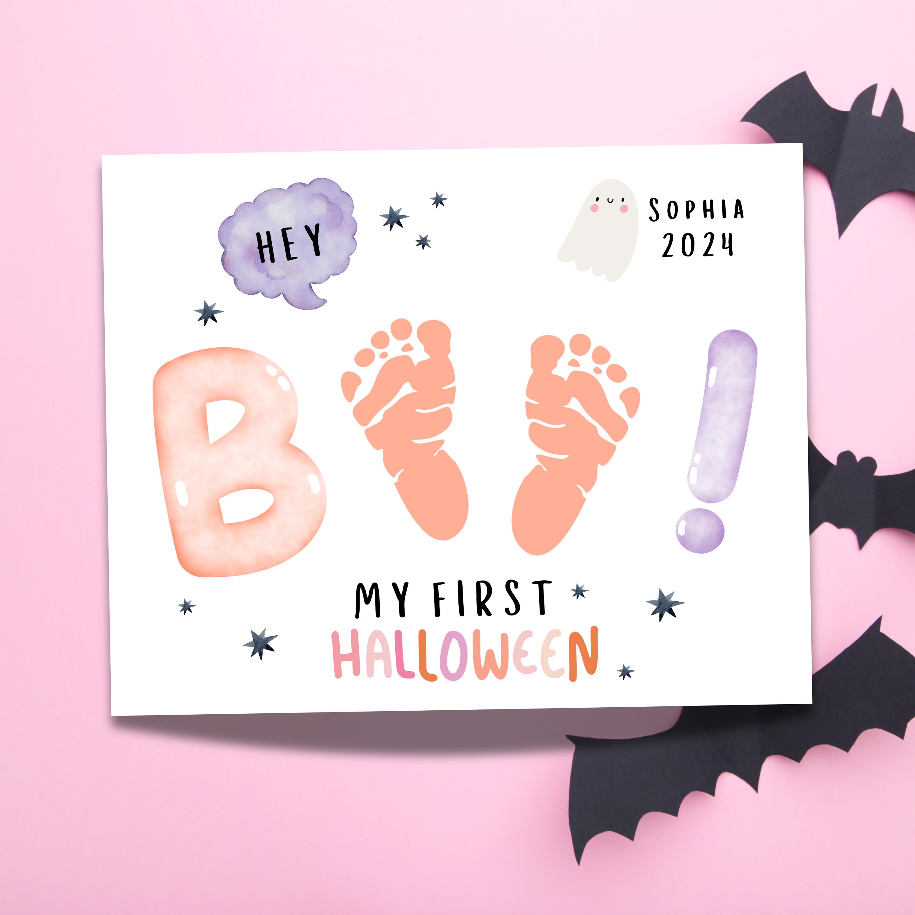 Halloween Handprint Craft, Baby's First Halloween, Newborn Footprint ...