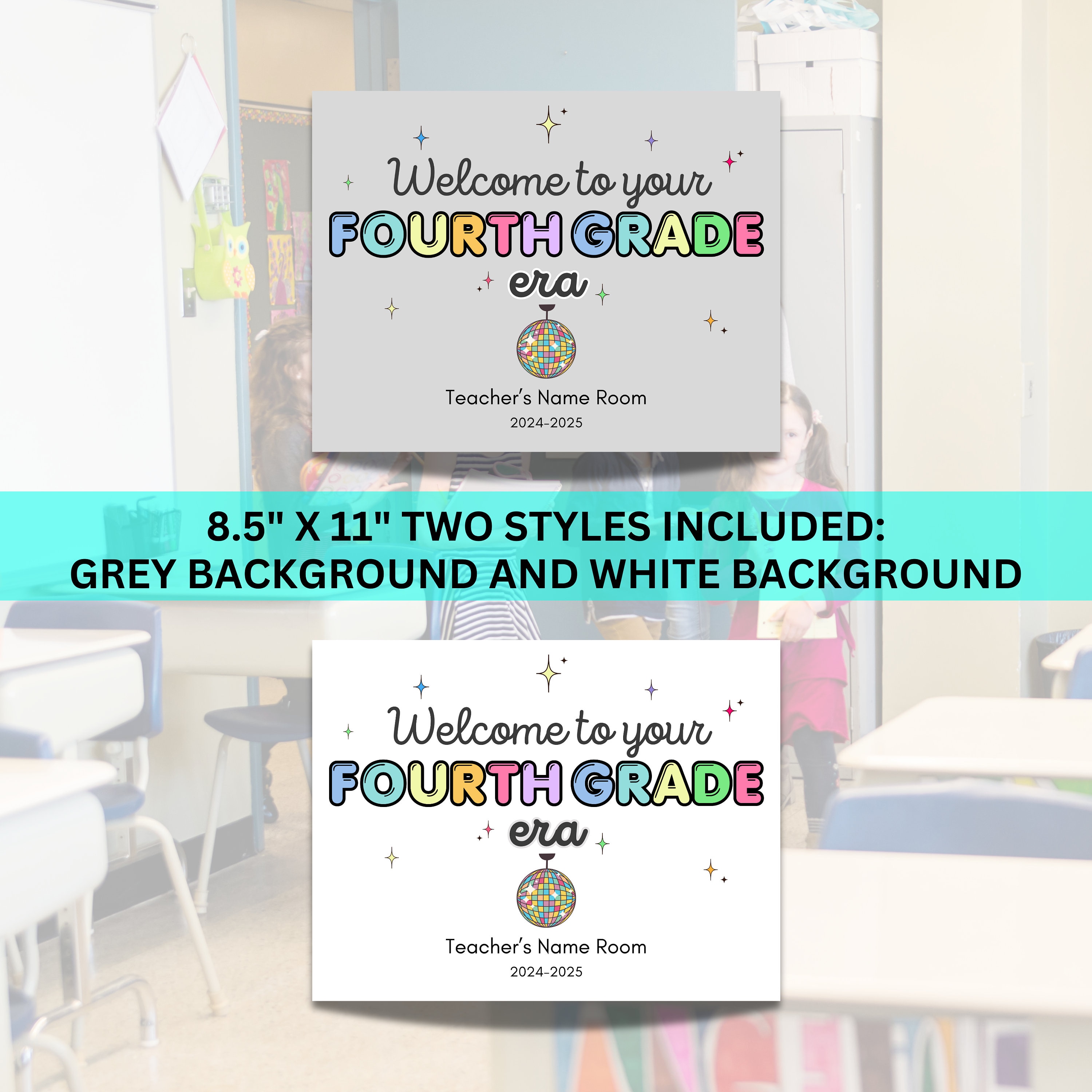 Welcome to My Classroom, in My Fourth Grade Era Teacher Sign, First Day ...