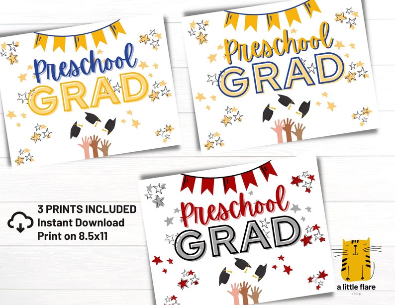 Preschool Grad Sign Printable Graduation Sign Graduation - Etsy