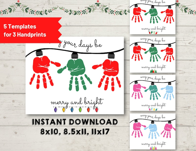 Christmas Handprint Craft, Christmas Handprint Art, Christmas Lights ...