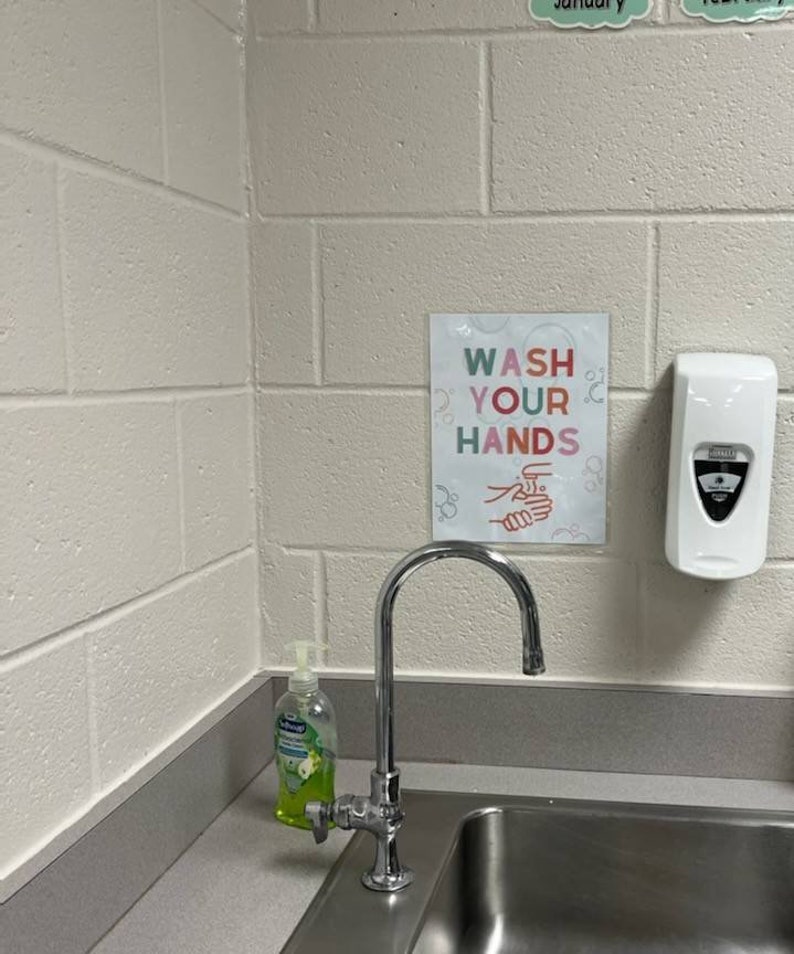 Classroom Decor, Wash Your Hands Sign, Back to School Digital Prints - Etsy