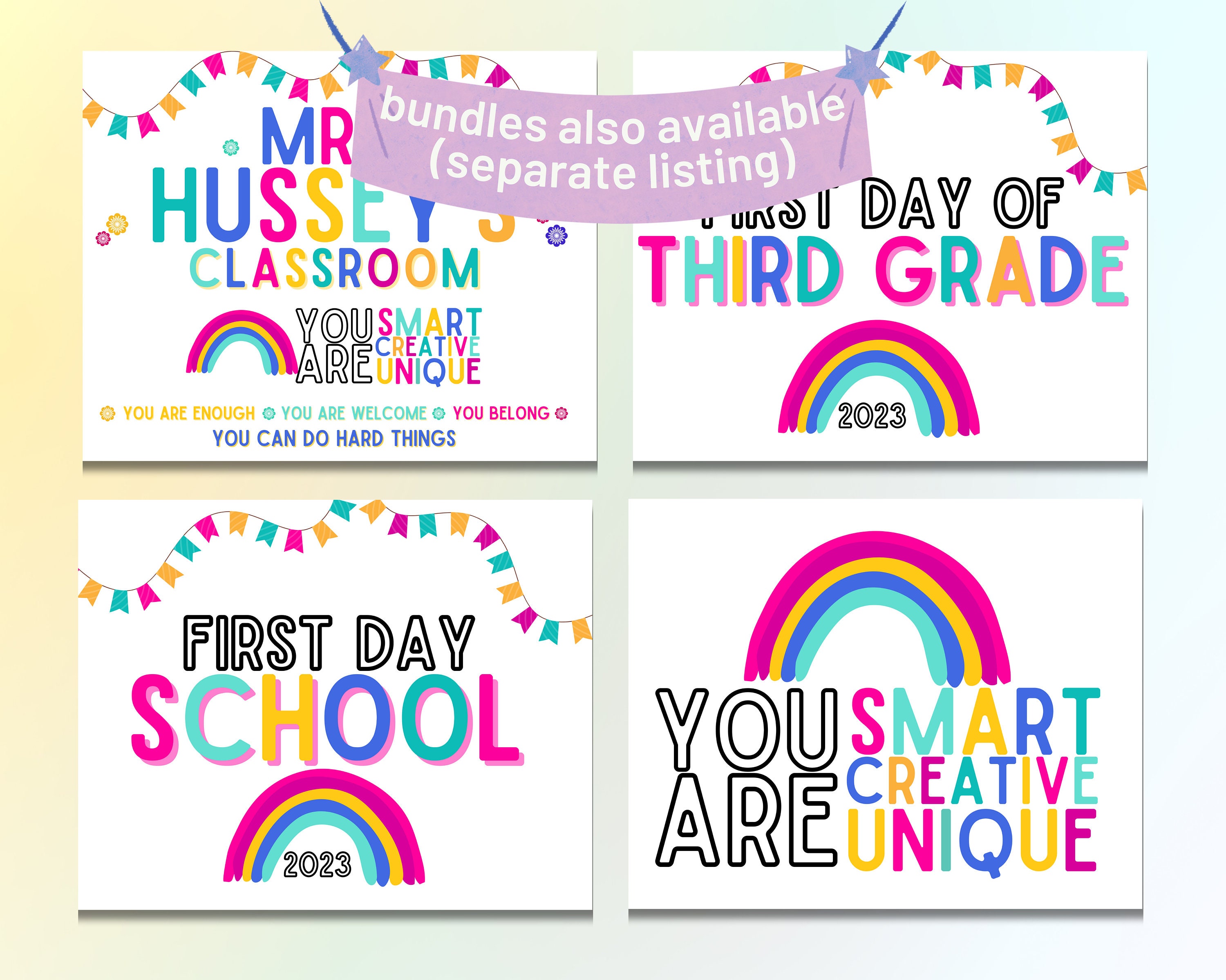 First Day of School Sign Printable, First Day of Third Grade, Teacher ...