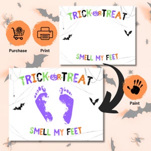 Halloween Handprint Craft, Halloween Handprint Art, Trick or Treat ...