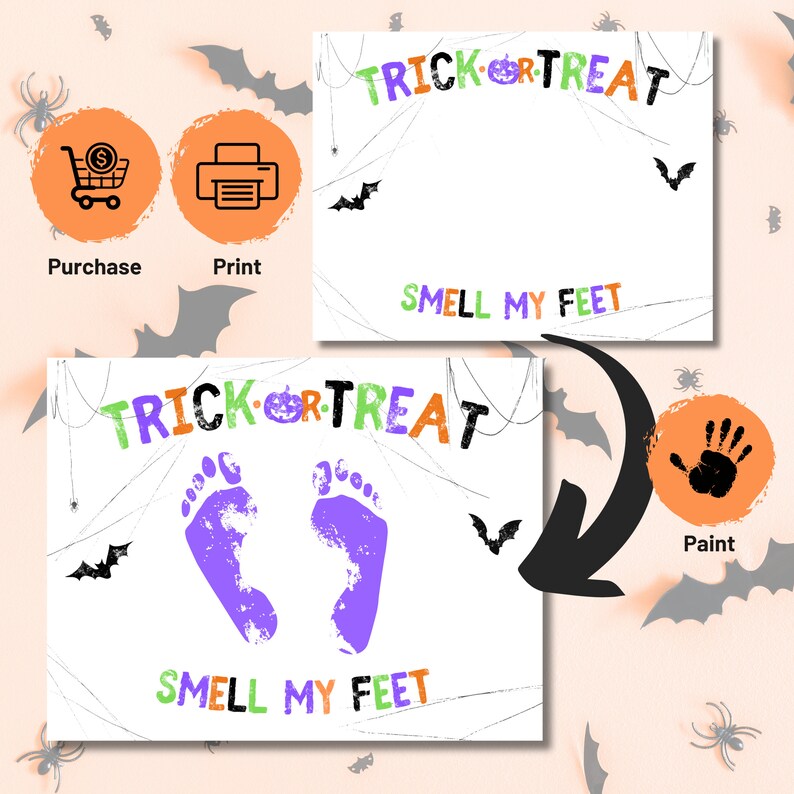 Halloween Handprint Craft, Halloween Handprint Art, Trick or Treat ...