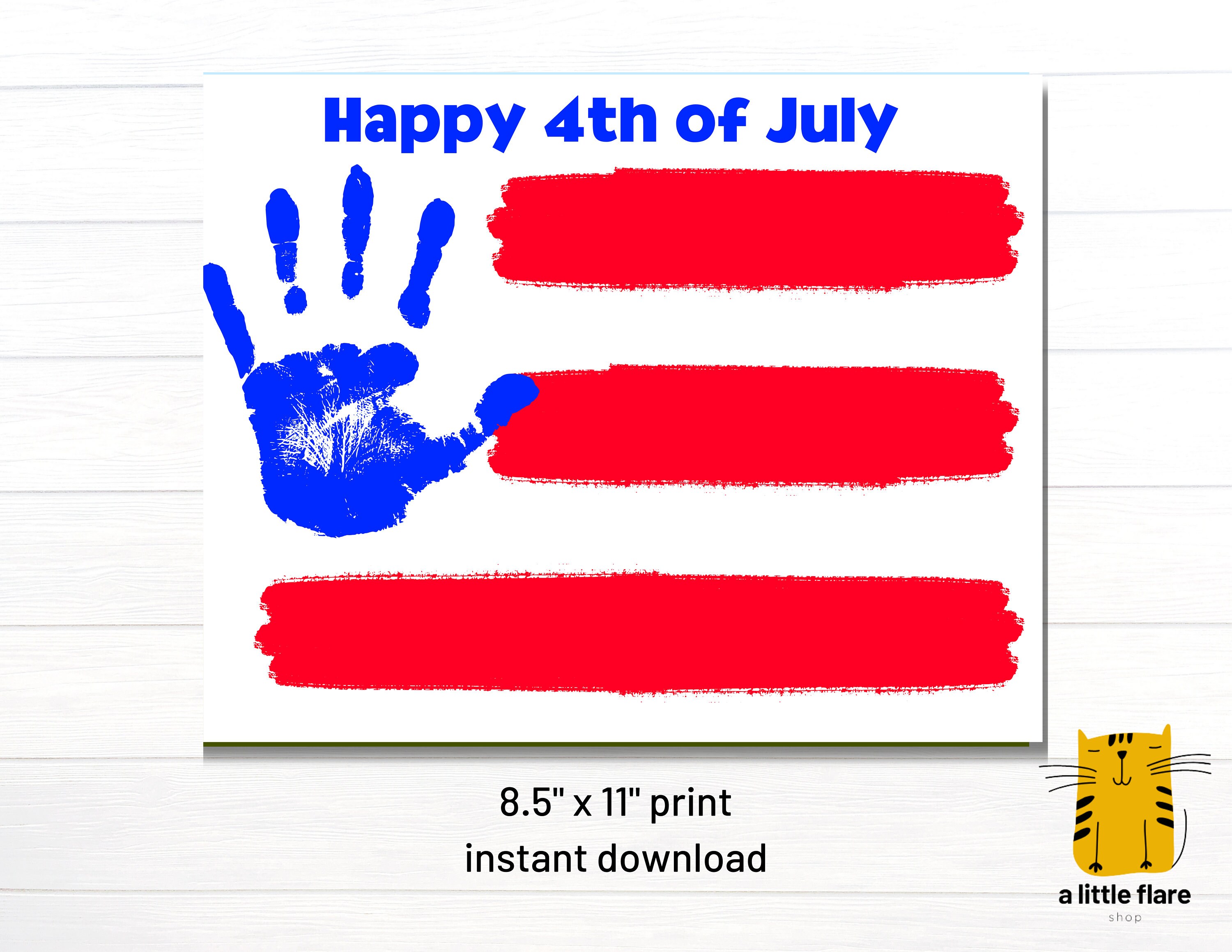 4th of July Handprint Craft, Happy 4th of July, American Flag Handprint ...