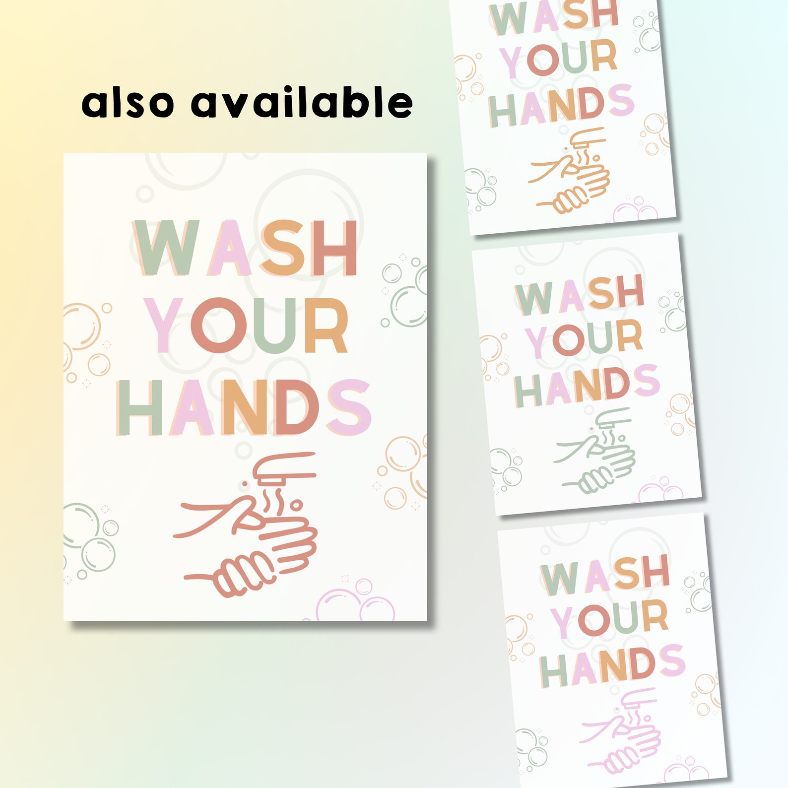 Classroom Decor, Wash Your Hands Sign, Back to School Digital Prints - Etsy