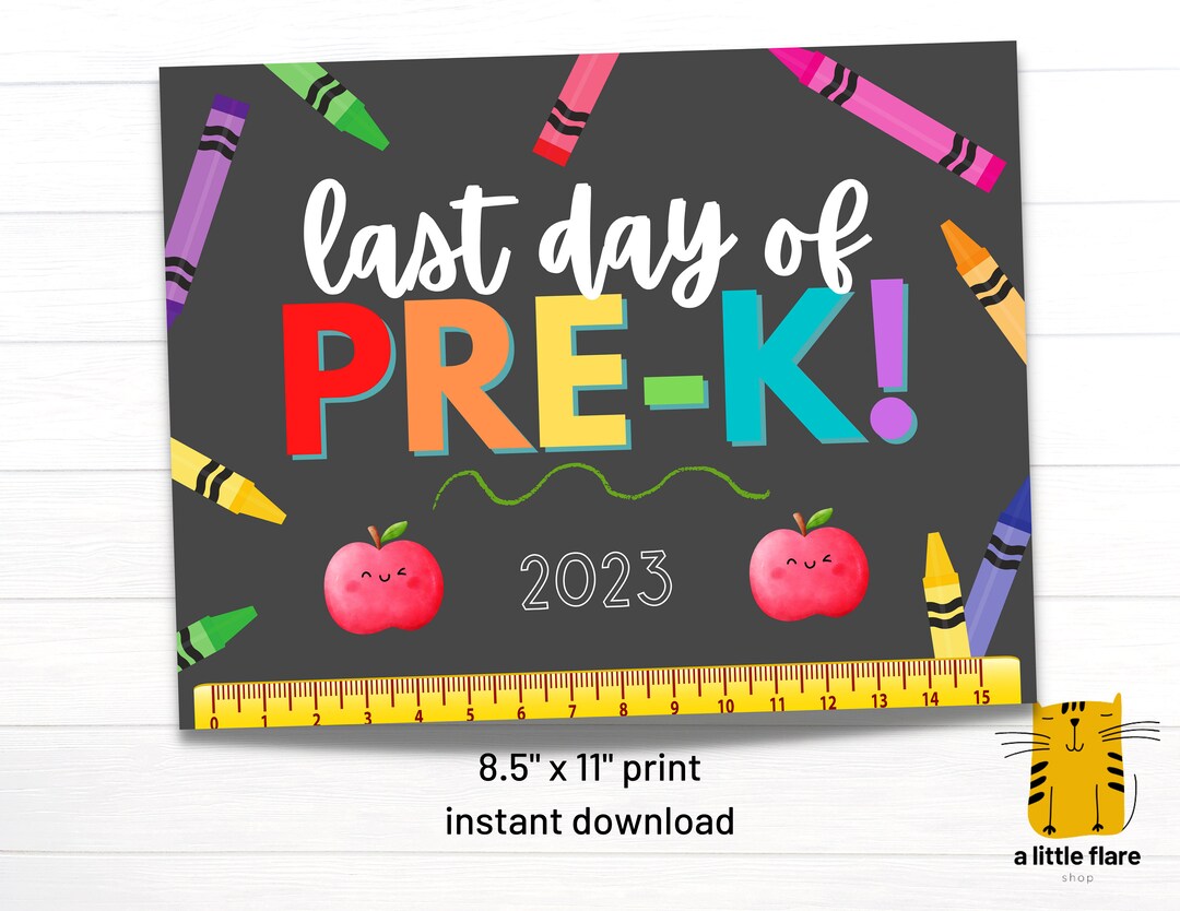 Last Day of Pre K, Printable Graduation Sign, Graduation, Class of 2023 ...