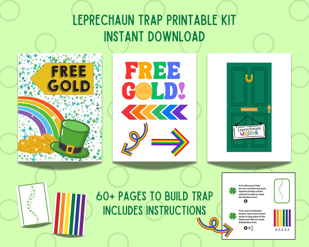 Printable Leprechaun Trap Kit, St Patricks Day Craft, St Patty's Kids ...