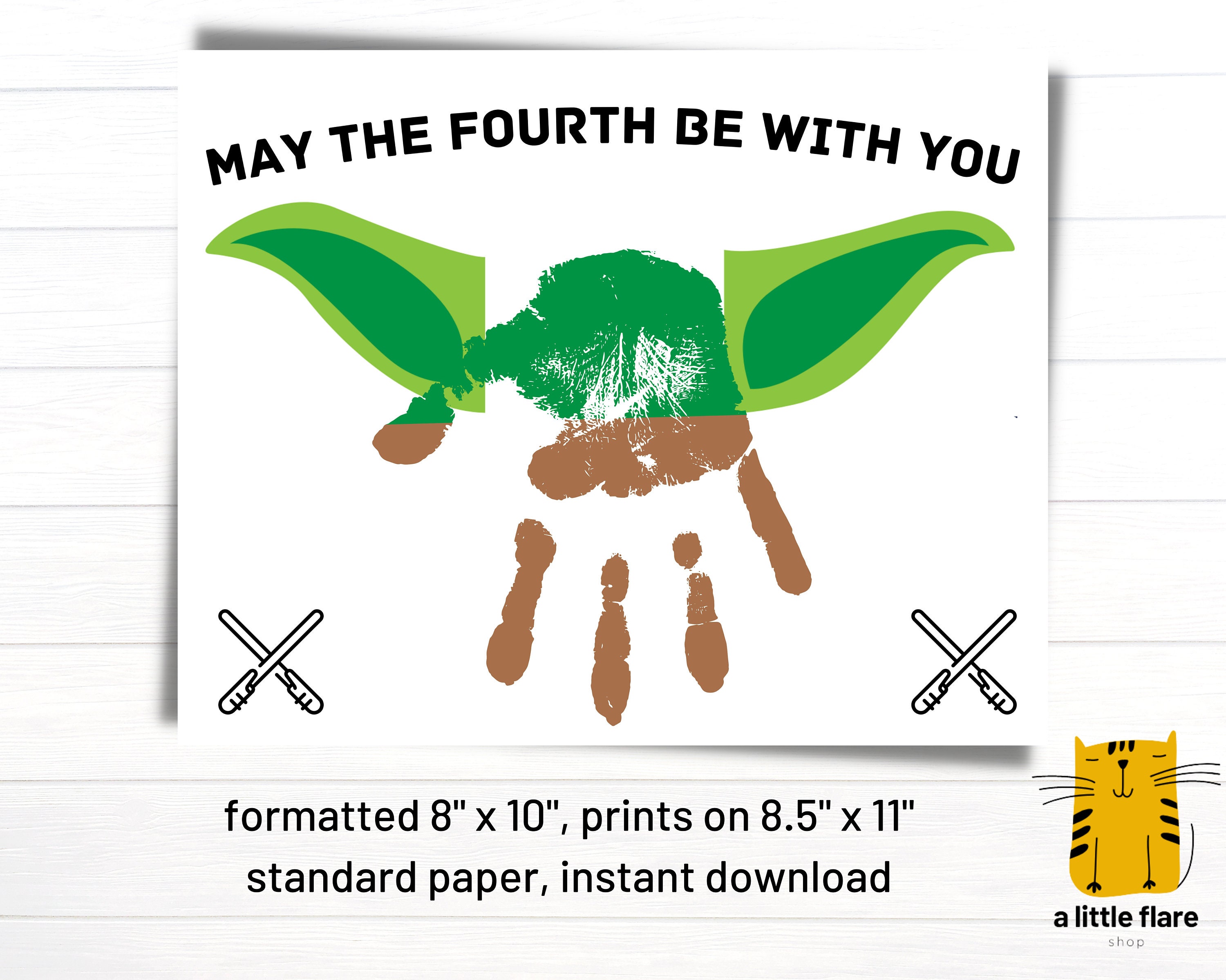 May the Force Be With You, May the Fourth Handprint Art, Yoda Crafts - Etsy