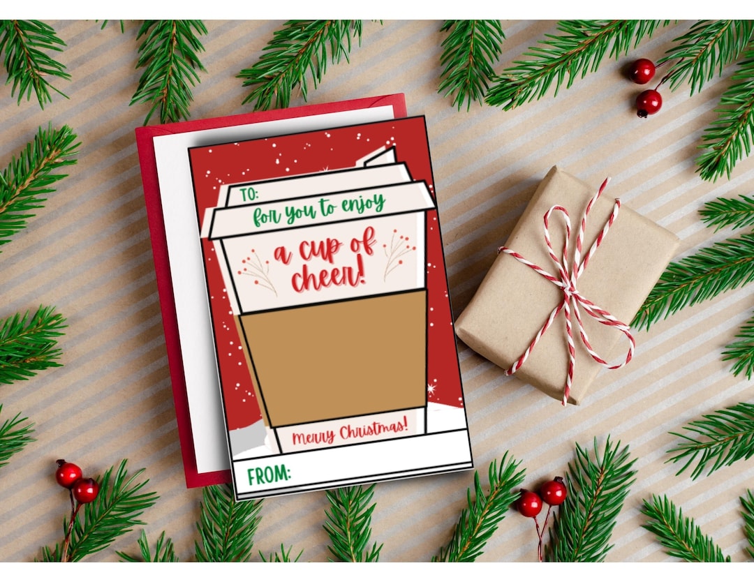 Coffee Gift Card Holder Printable, Christmas Gift Card Holder, Teacher ...