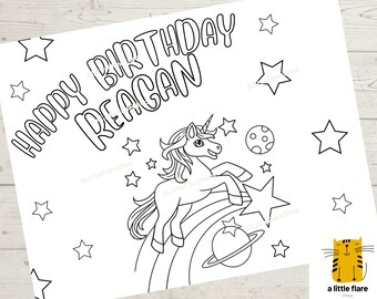 Printable Unicorn Coloring Birthday Party Favor, Coloring Page ...
