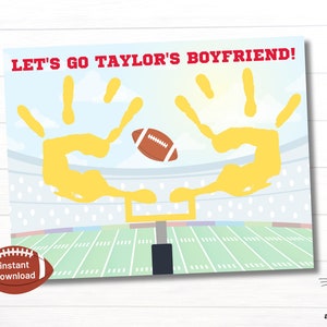 Football Handprint Craft, Handprint Art, Back to School Football Games ...