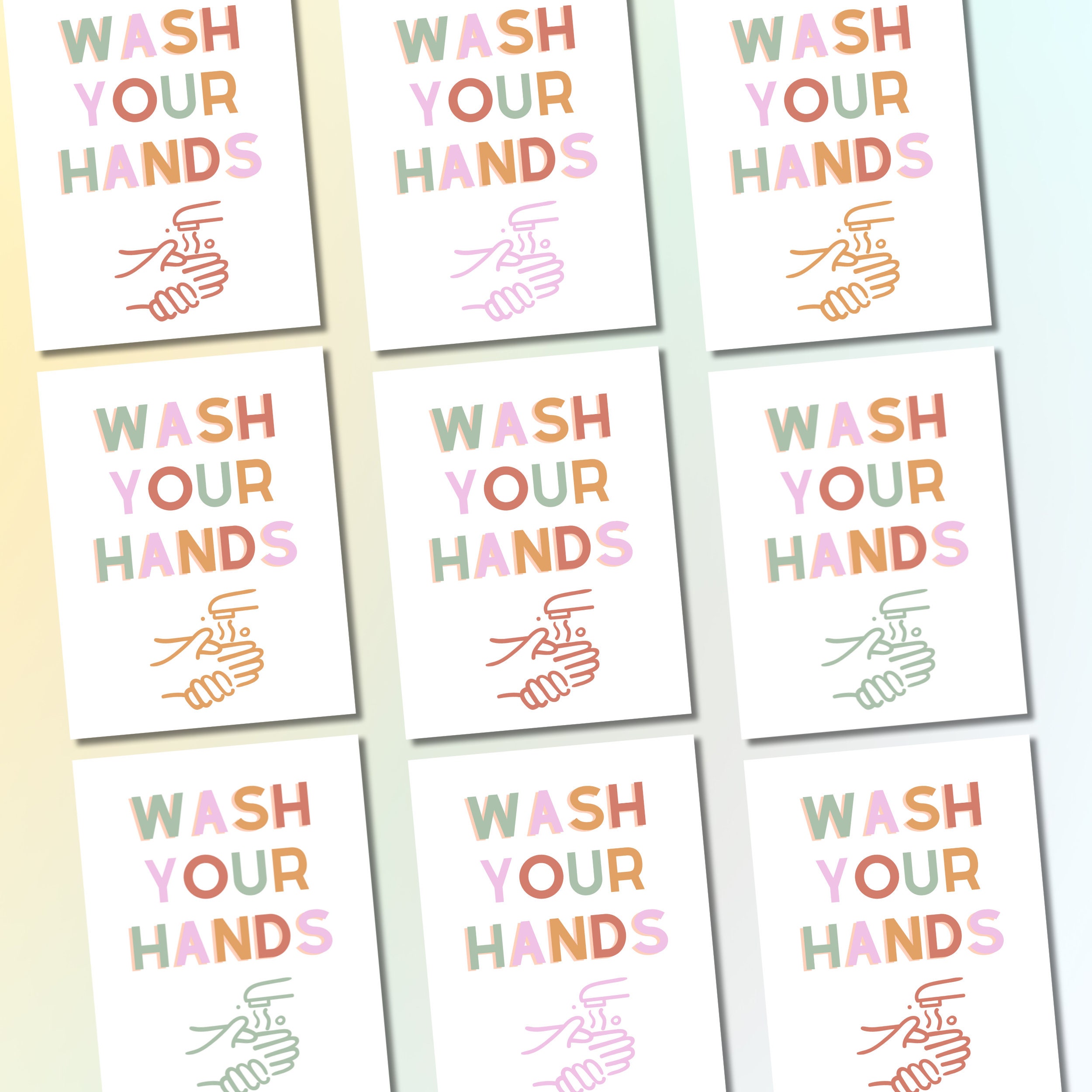 Classroom Decor, Wash Your Hands Sign, Back to School Digital Prints - Etsy