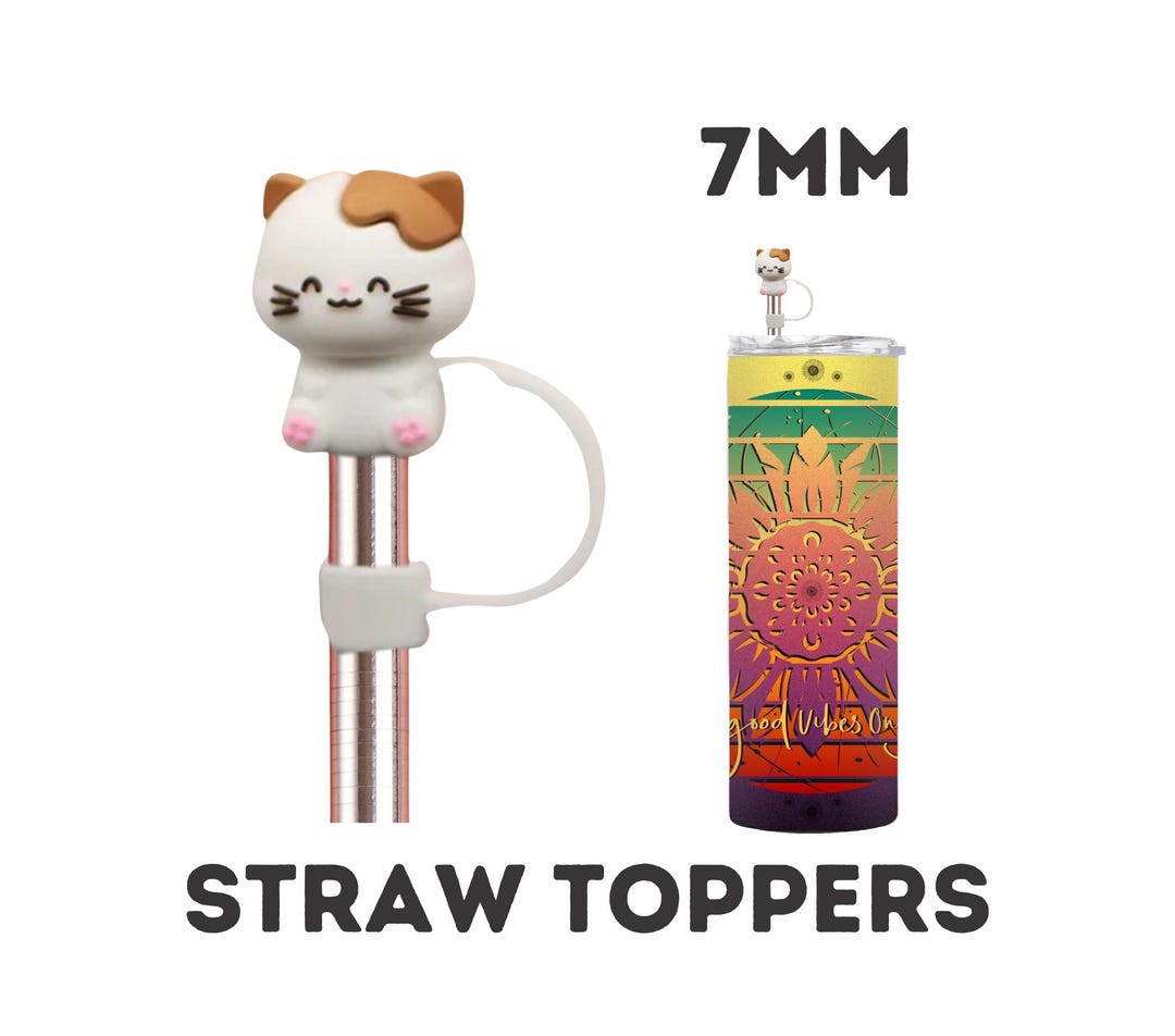Cat Straw Topper: Silicone Straw Cover, Party Favor (6-8mm) - Etsy