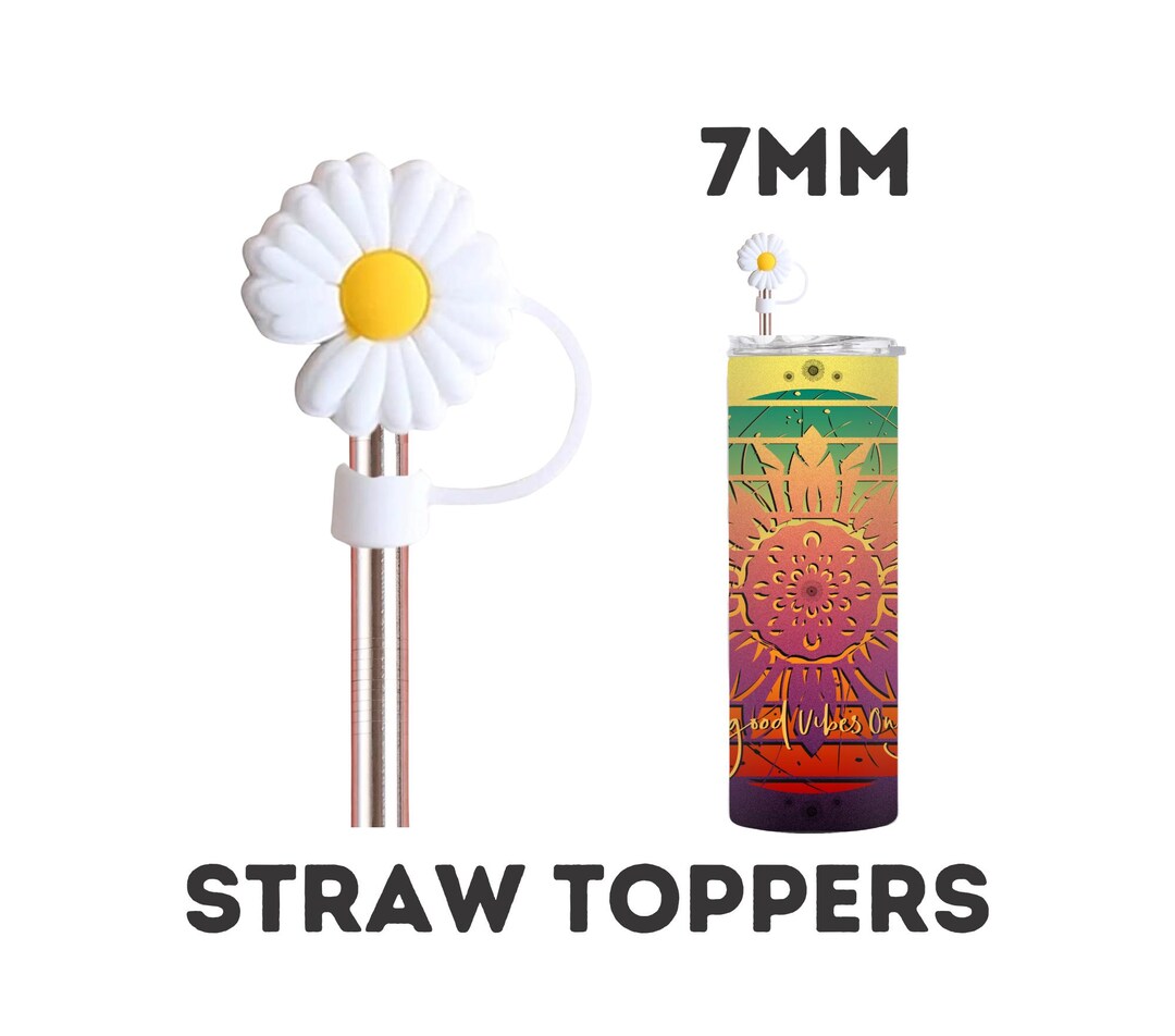 Daisy White Straw Topper, Straw Covers, Straw Charms, Straw Caps, Not ...
