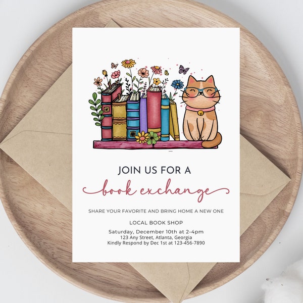 Book Invitation - Etsy