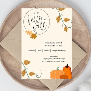 Editable Fall Festival Invitation, Family Gathering, Hello Fall, Fall ...