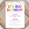 Fun to Be One First Birthday Invitation, 1st Birthday Party, Rainbow ...