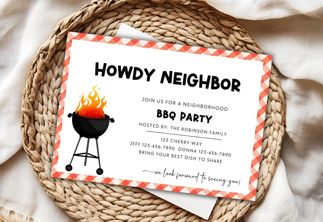 Printable Hello Neighbor Introduction Card, Cherry Blossom New Neighbor ...