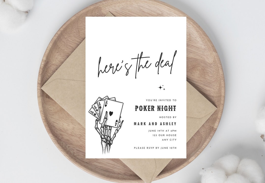 Poker Night Invitation, Game Night, Casino Night, Poker Birthday, 21st ...