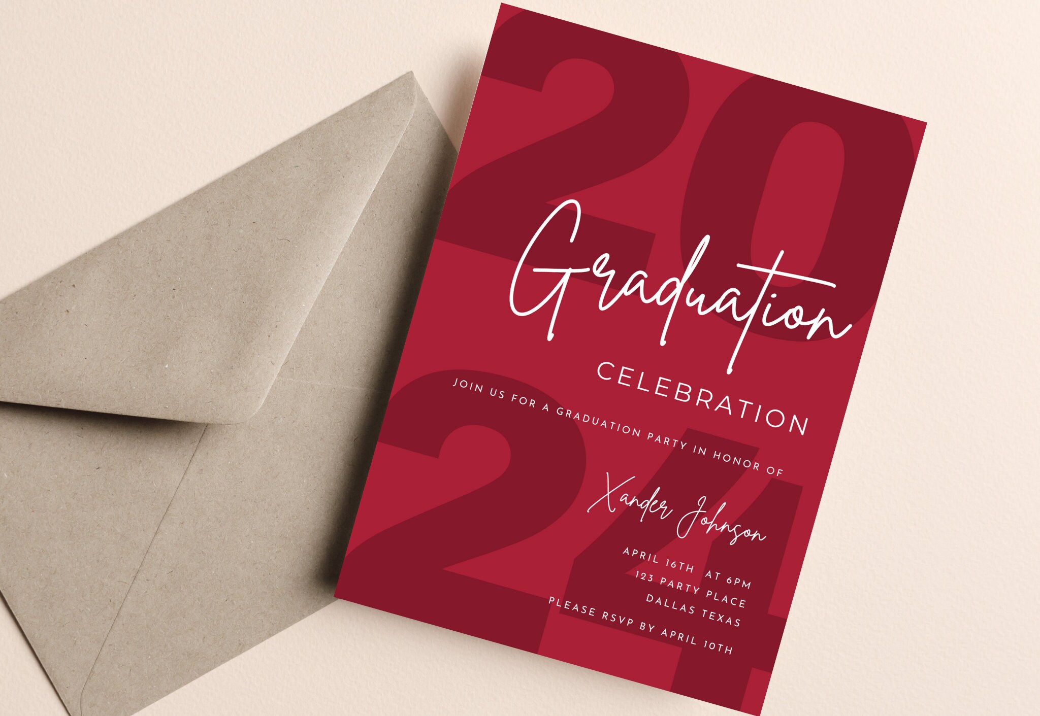 Editable 2024 Graduation Party Invitation Template, High School Grad ...