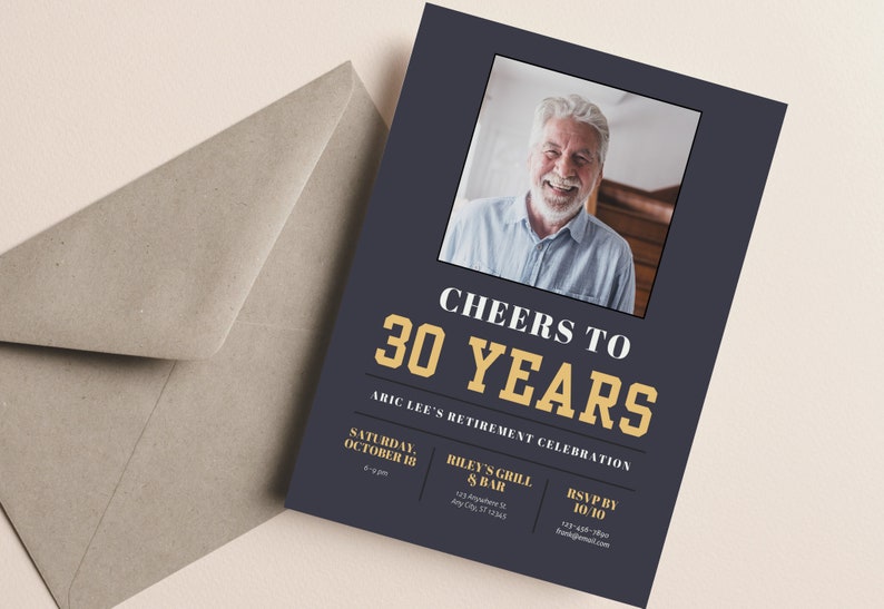 Retirement Celebration, Men's Retirement Invitation, Retirement Dinner ...