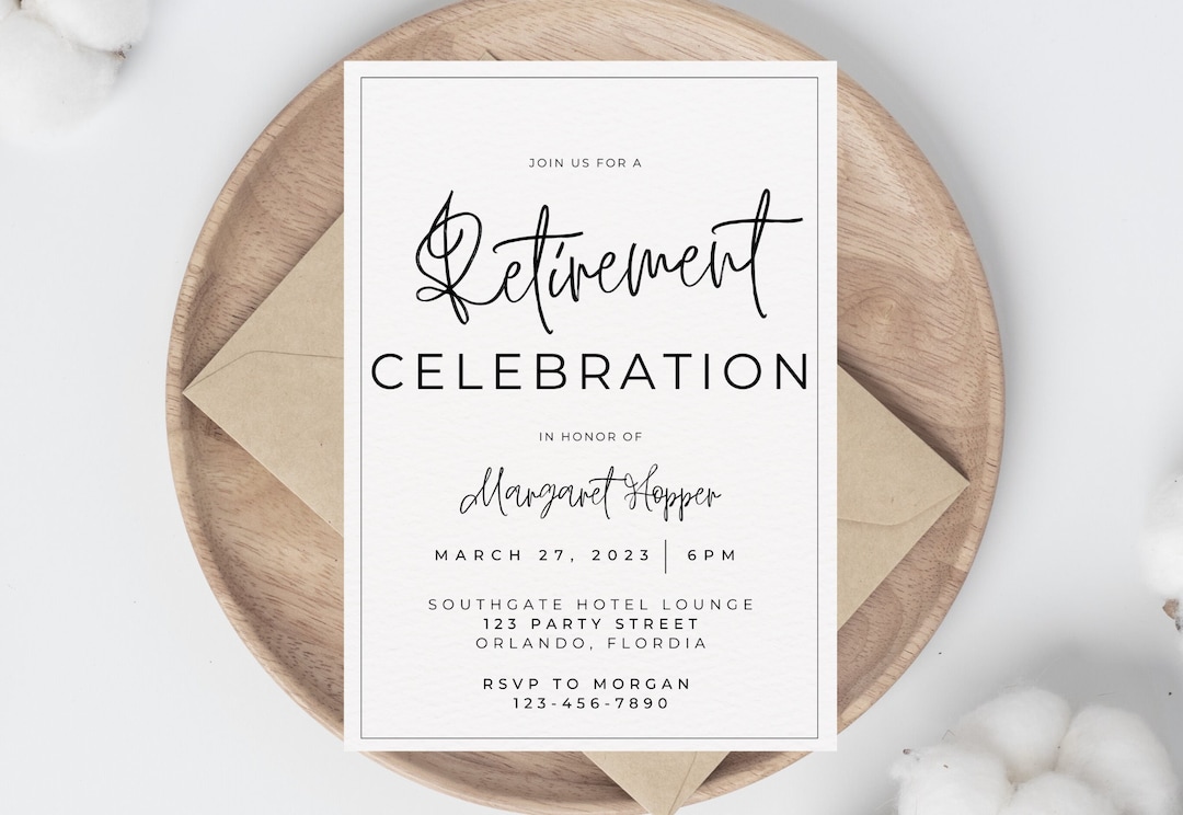Retirement Party Invitation, Retirement Party Template, Editable ...