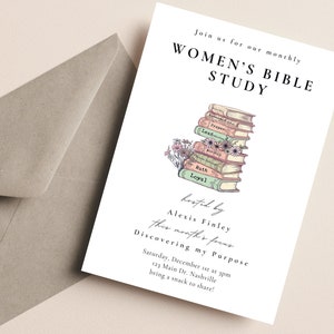 Women's Bible Study Invitation, Christian Book Club, Church Event ...